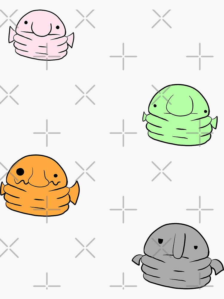 "Blobfish Sticker Pack: Pack of Four Multicolored Blobfish Pack ...