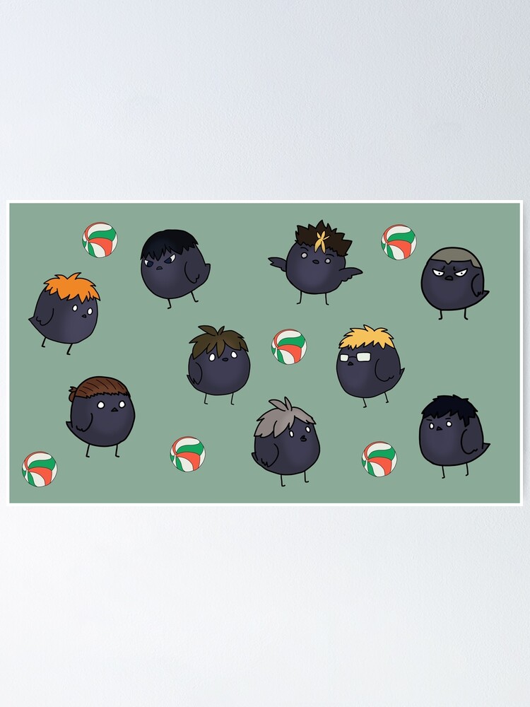 "haikyuu!! baby raven crows karasuno" Poster by bumblebeesart | Redbubble