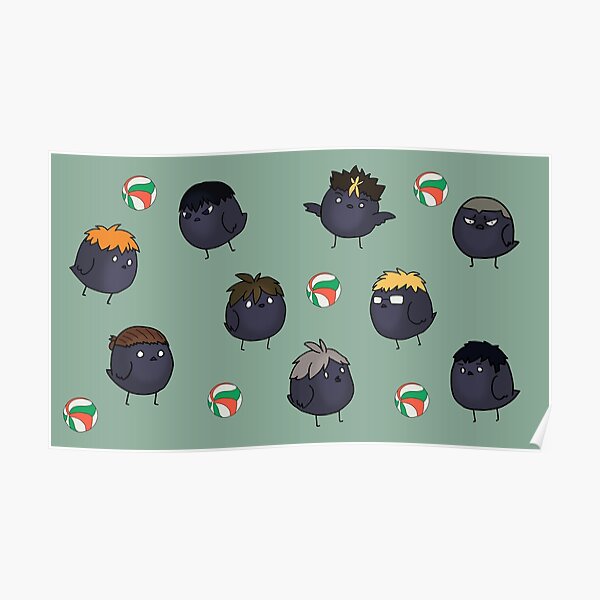 "haikyuu!! baby raven crows karasuno" Poster by bumblebeesart | Redbubble