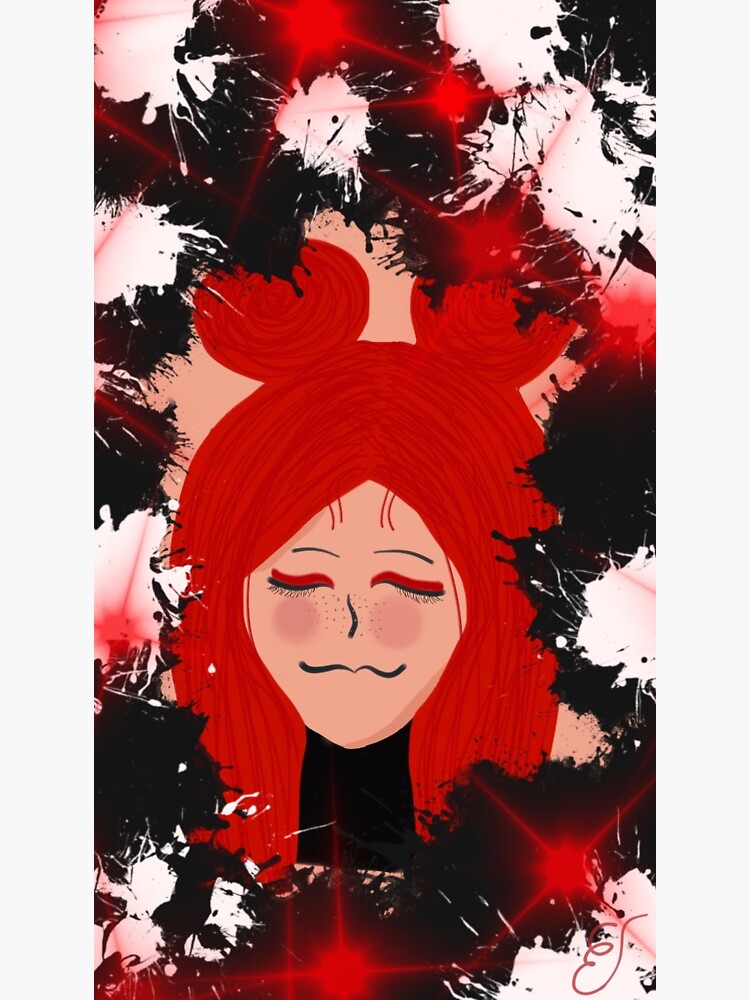 "Girl with red hair" Sticker for Sale by Emeline-62 | Redbubble