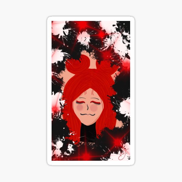 "Girl with red hair" Sticker for Sale by Emeline-62 | Redbubble