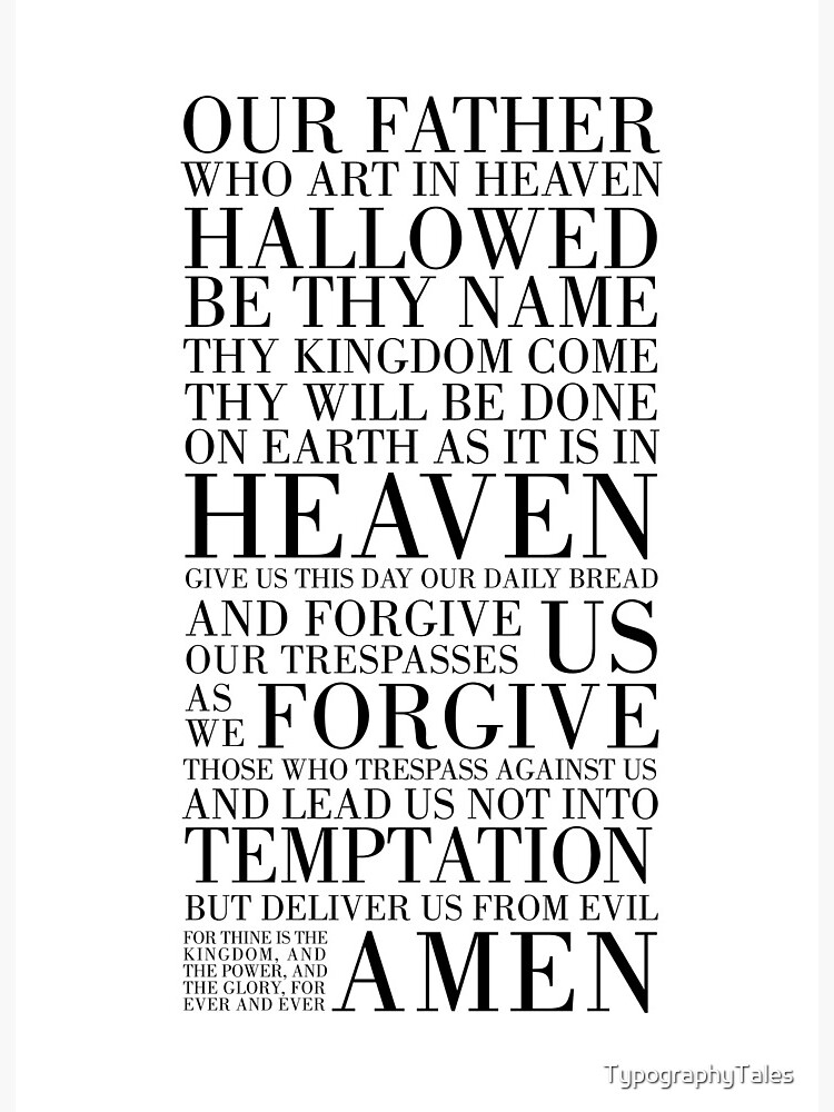 The Lords Prayer Printable