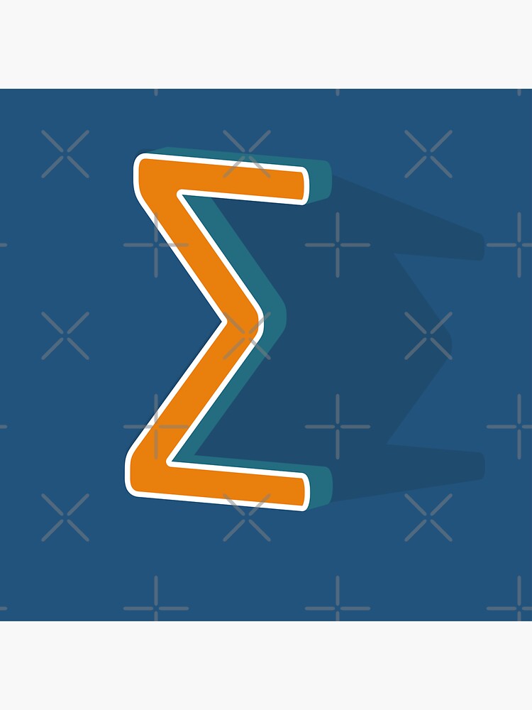 "Vintage 3D isometric Greek Sigma on dark blue background" Sticker by ...