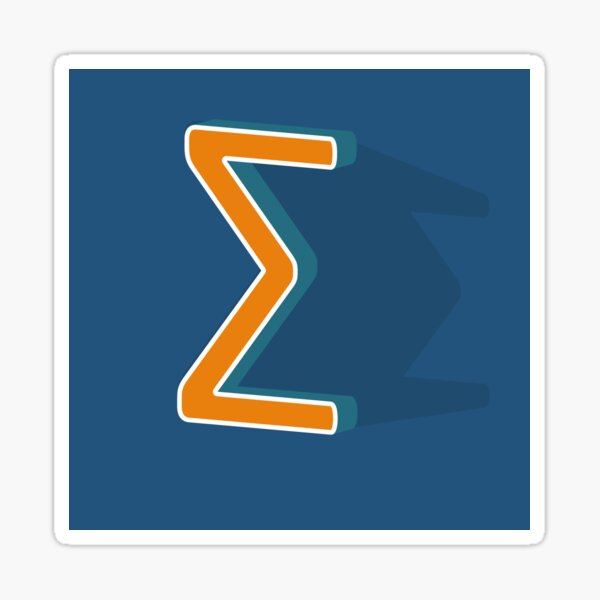 "Vintage 3D isometric Greek Sigma on dark blue background" Sticker by ...