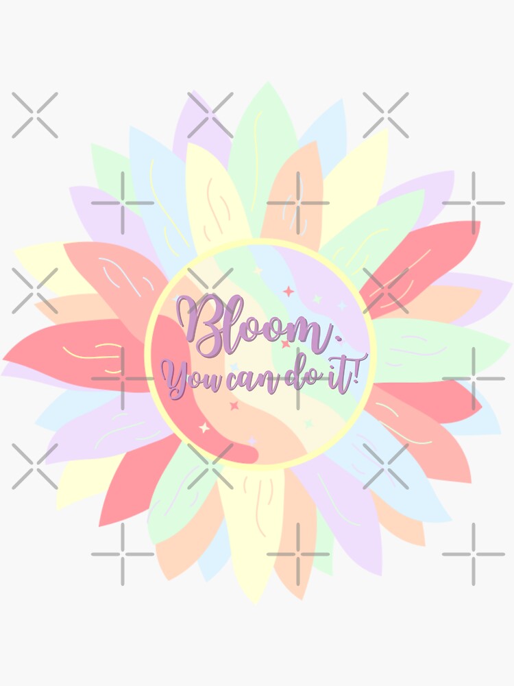 "Cute Pastel Rainbow Sunflower Motivational" Sticker for Sale by ...