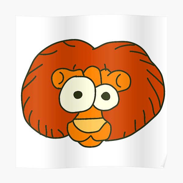 "Funny lion face" Poster for Sale by Antiope33 | Redbubble