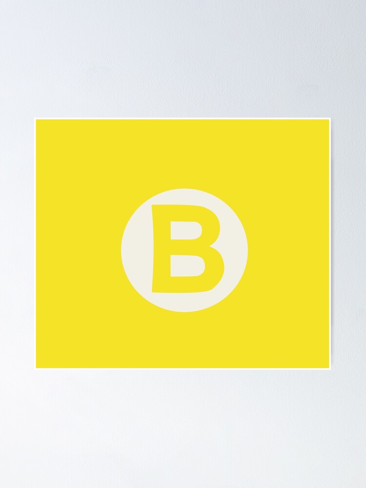 "letter b yellow" Poster for Sale by ZiphGames | Redbubble