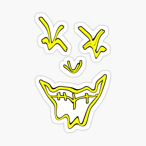 "creepy neon yellow face" Sticker by RKSDesigns | Redbubble