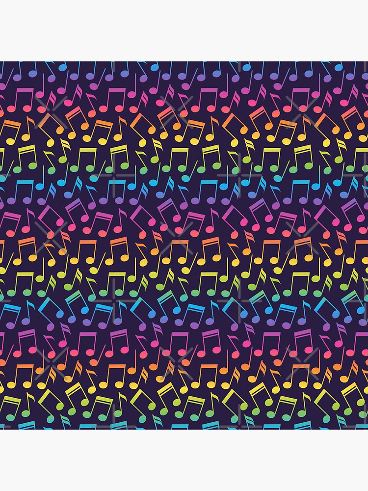 "Bright Rainbow Ombre Gradient Music Notes Pattern" Sticker for Sale by ...