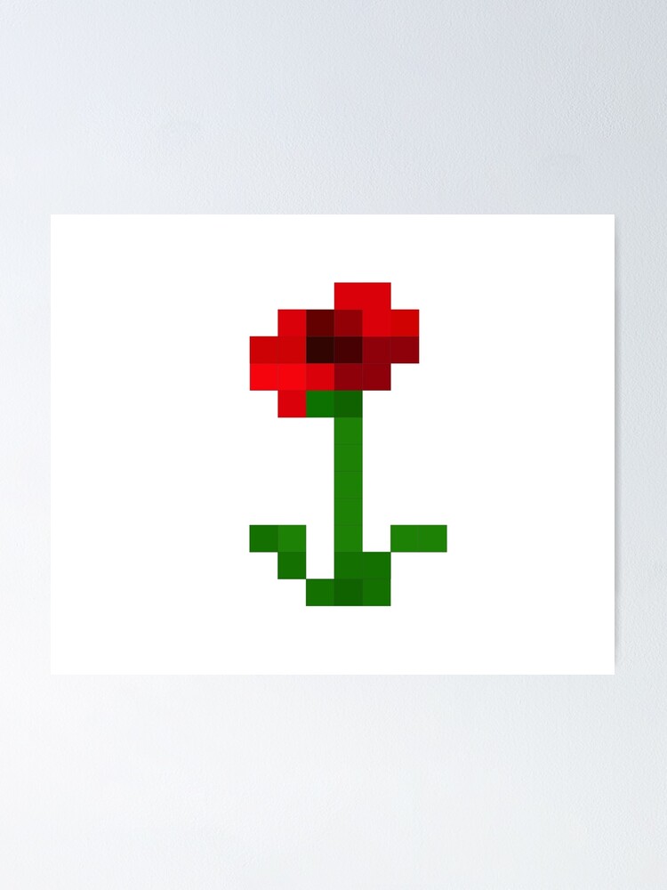Póster «Flor de amapola de Minecraft» de Lazarnicolae1 | Redbubble