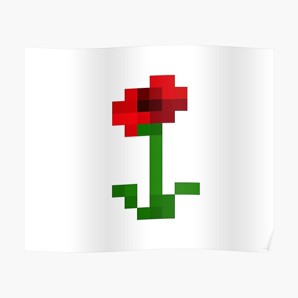 Póster «Flor de amapola de Minecraft» de Lazarnicolae1 | Redbubble