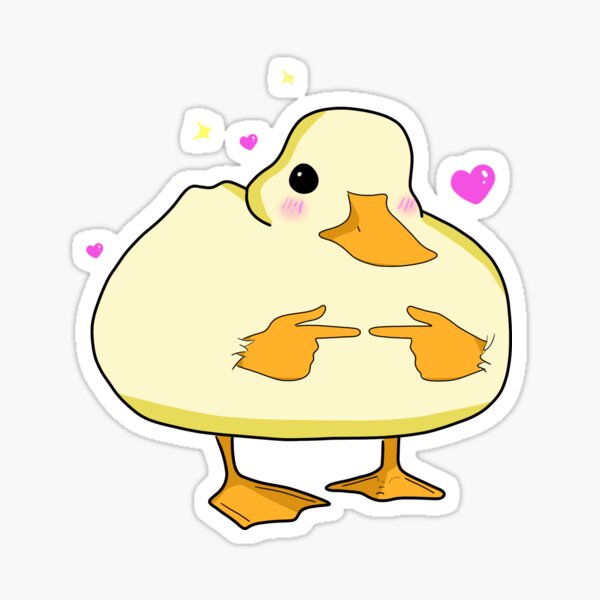 "Cute Shy Fat Duck Full of Love" Sticker for Sale by FoxAndBun | Redbubble