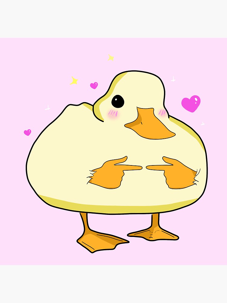 "Cute Shy Fat Duck on Pink Background" Sticker for Sale by FoxAndBun ...