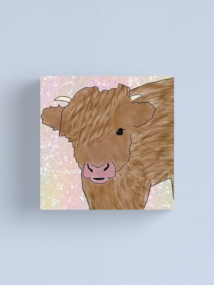 "Cute Fuzzy Cow" Canvas Print by Ident1tycr1sis | Redbubble
