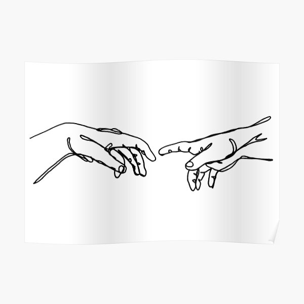 "Creation of Adam line drawing " Poster for Sale by Ella-Lucia | Redbubble