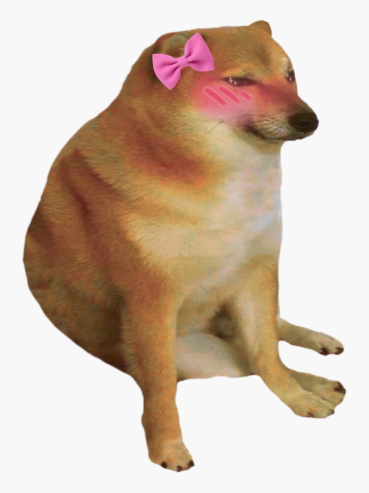 Pegatina «Cheemsette sonrojado» de weems | Redbubble