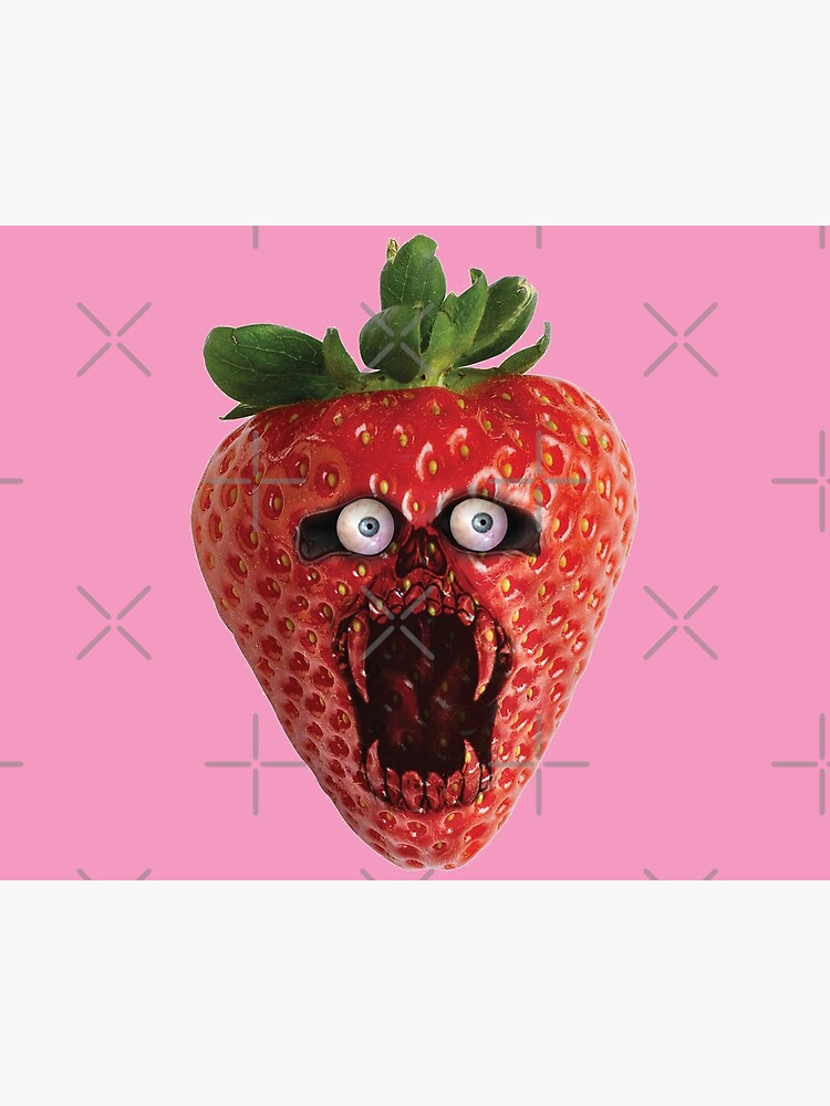 "Large Angry Strawberry - Funny Scary Fruit" Poster for Sale by RKasper ...