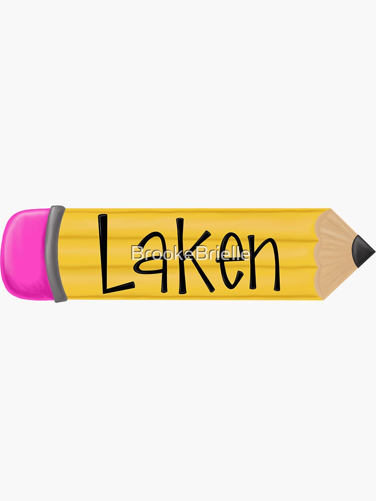 "Laken Pencil" Sticker by BrookeBrielle | Redbubble