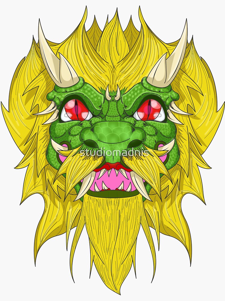 "Dragon Face" Sticker for Sale by studiomadnis | Redbubble