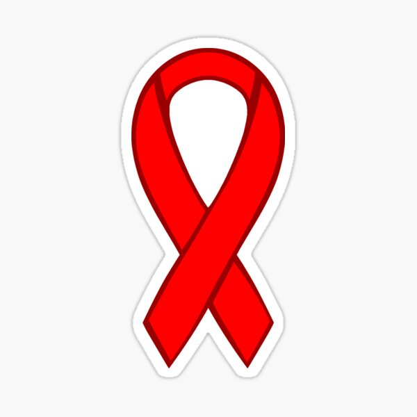 "HIV and AIDS Red Awareness Ribbon" Sticker for Sale by sweetsixty ...