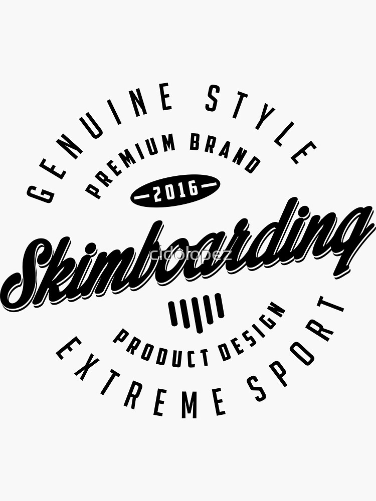 "Skimboarding Extreme Sport White Art" Sticker for Sale by cidolopez ...