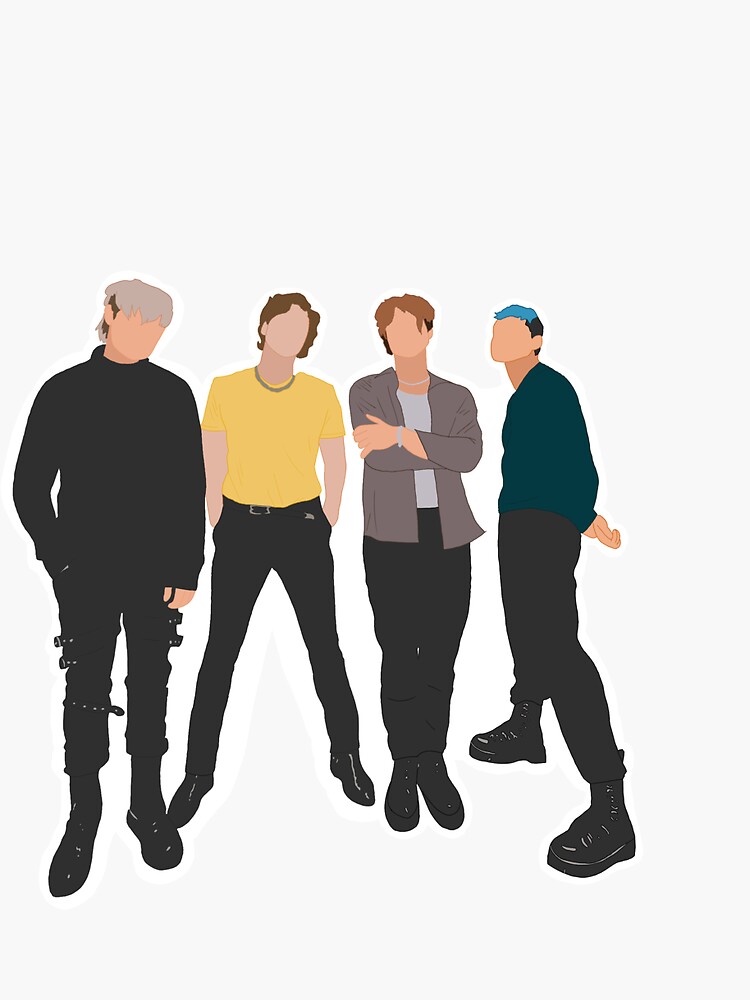 "5sos photo shoot drawing" Sticker by graceestickers | Redbubble