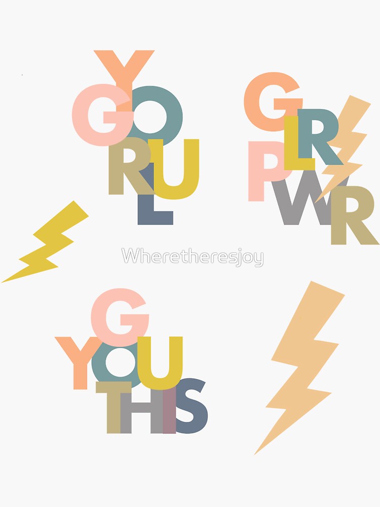 "Go Girl sticker pack" Sticker for Sale by Wheretheresjoy | Redbubble