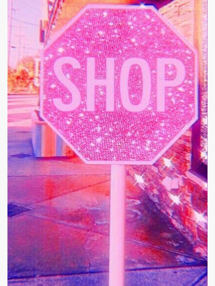 "Pink Shop Sign" Sticker by mackenzieh321 | Redbubble