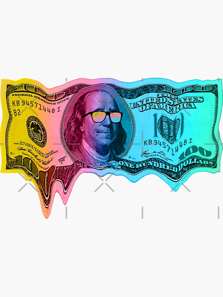 "Melting Money- Funny Surreal" Sticker for Sale by Sociojunkie | Redbubble