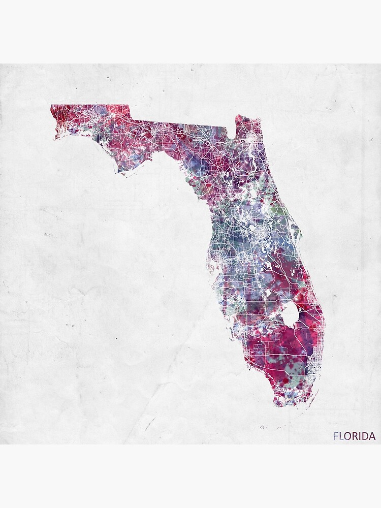 "Florida map cold colors" Art Print for Sale by MapMapMaps | Redbubble