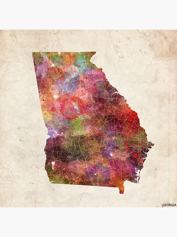 "georgia map warm colors" Art Print by MapMapMaps | Redbubble