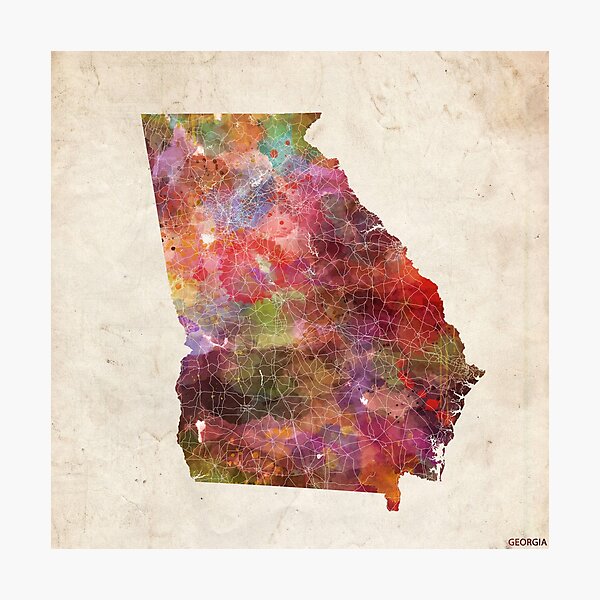 Lámina fotográfica «mapa de georgia colores cálidos» de MapMapMaps ...