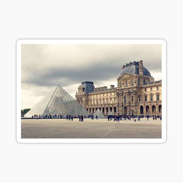 "Louvre Museum with Louvre Pyramid in Paris" Sticker for Sale by ...