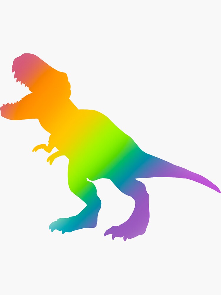 "Rainbow T-Rex Dinosaur Sticker" Sticker for Sale by brookehend | Redbubble