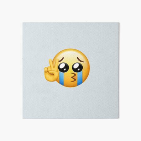 "crying peace sign emoji combo" Art Board Print for Sale by siaaa ...
