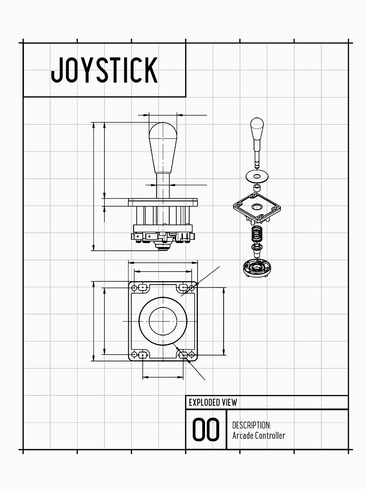 "Joystick Exploded View" T-shirt for Sale by CastFireClothes ...