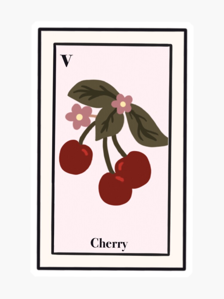 "Fine Line "Cherry" Tarot Card" Sticker by hdennydesigns | Redbubble