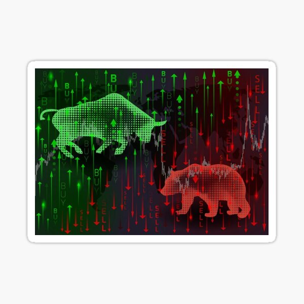 "Bull Bear" Sticker for Sale by P-dog1 | Redbubble
