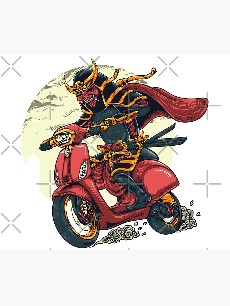 "Samurai on a scooter" Poster by Sasha-Arts | Redbubble