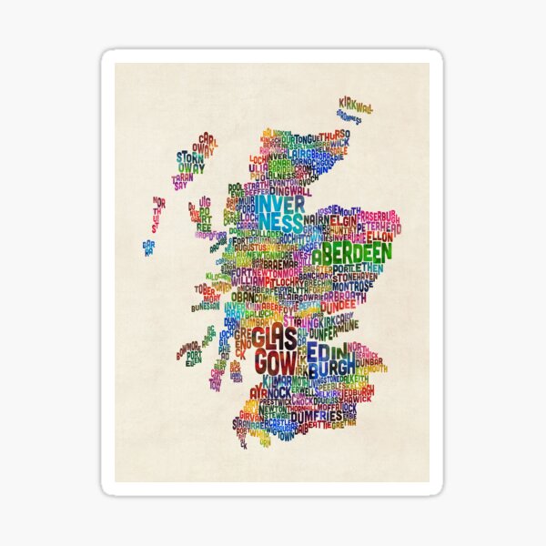 Scotland Map Stickers | Redbubble
