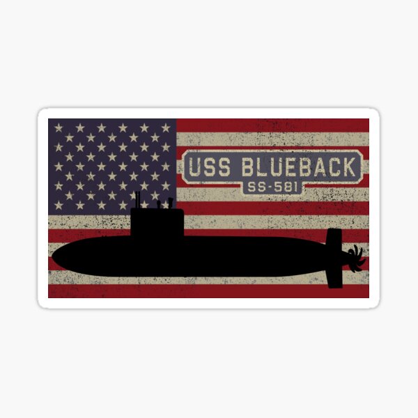 "USS Blueback SS-581 Barbel-Class Submarine Vintage USA American Flag ...