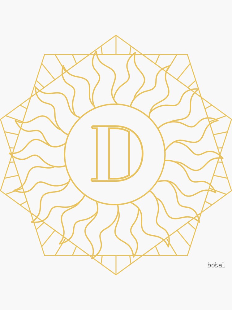 "Celestial Sun D Initial" Sticker for Sale by boba1 | Redbubble