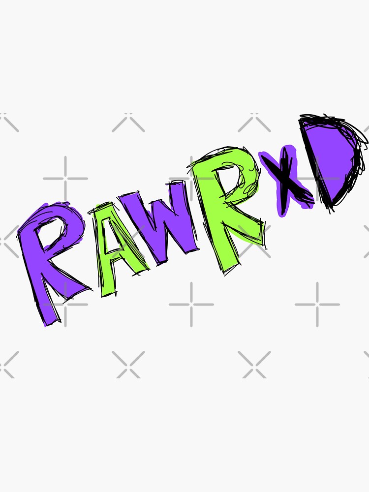 "Rawr xD Scene kid Quote" Sticker for Sale by Unboltingcat | Redbubble