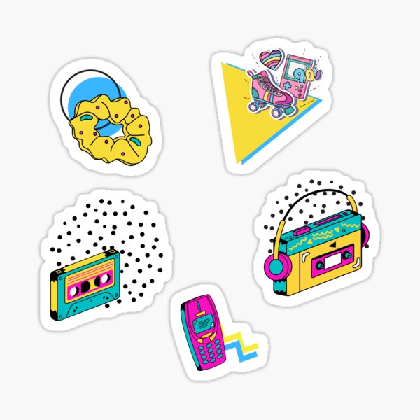 "80's/90's Inspired Hot Pink Pattern" Sticker for Sale by Islandtulip ...