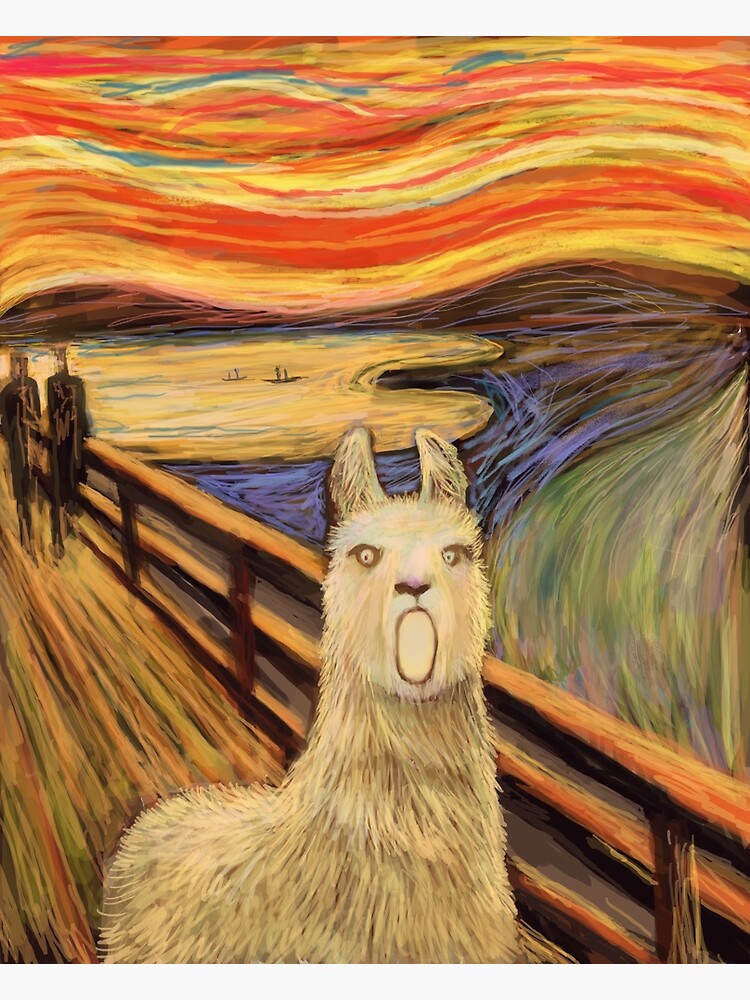 "screaming llama" Poster for Sale by Lexthellamasart | Redbubble