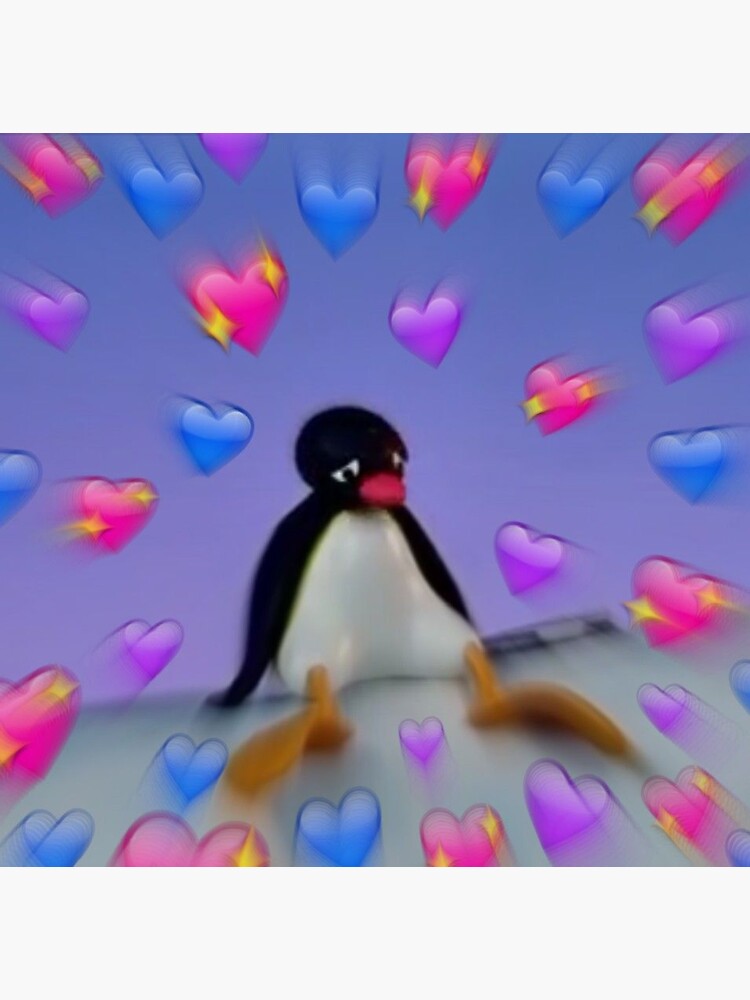 "Pingu in love" Sticker for Sale by Chrisafina | Redbubble
