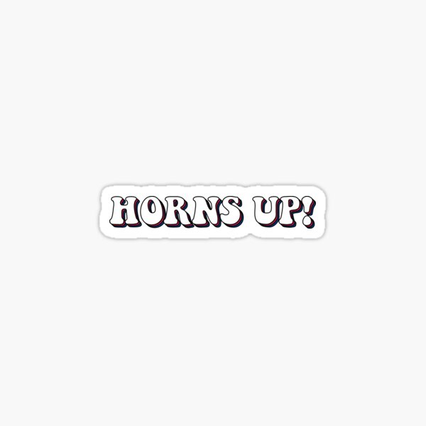 "Horns Up!" Sticker for Sale by cassidywarren | Redbubble