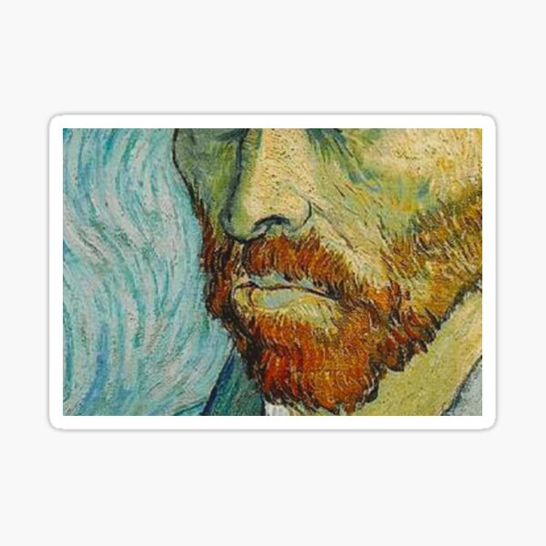 "Vincent Van Gogh with Red Beard and Light Blue Background" Sticker for ...
