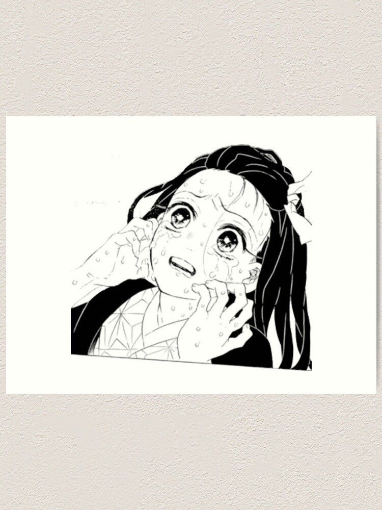 "Nezuko Kamado Cry Design " Art Print by sad-square | Redbubble