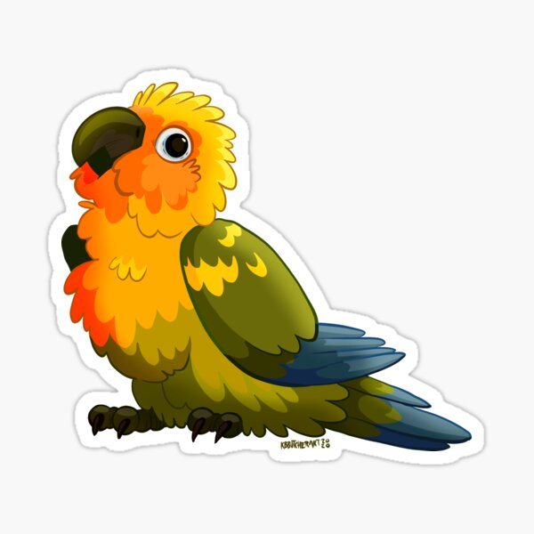 "Sun Conure" Sticker for Sale by kbbutcherart | Redbubble